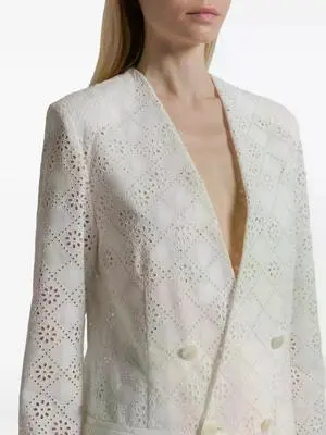Alberta Ferretti Eyelet Double-breasted Blazer