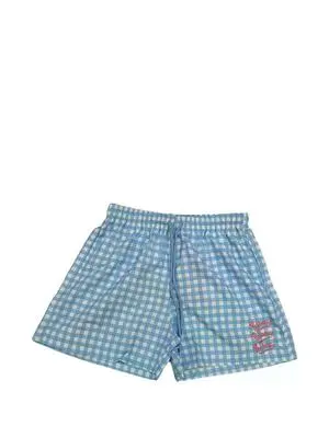 BISOUS SKATEBOARDS Gingham Pattern Swim Shorts