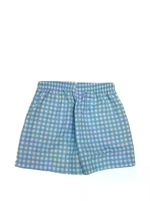 BISOUS SKATEBOARDS Gingham Pattern Swim Shorts