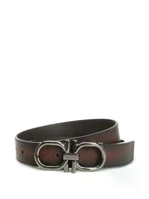 FERRAGAMO Textured Buckle Belt - Brown