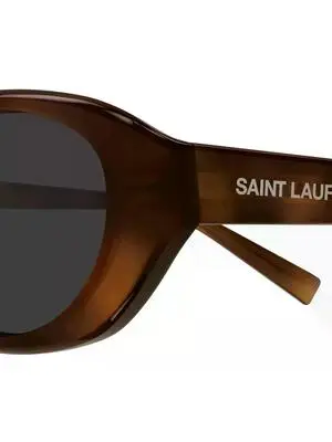 Saint Laurent Oval-frame Sunglasses - Brown