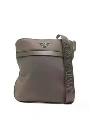 Emporio Armani Messenger Bag With Logo Strap - Brown