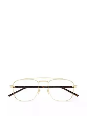 Saint Laurent Pilot-frame Glasses - Gold