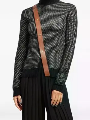 Giorgio Armani Jacquard Knit Mock-neck Sweater