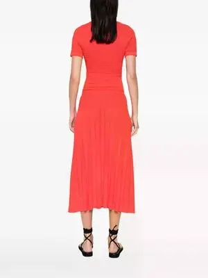 Sandro Knit Button-detailed Maxi Dress - Red