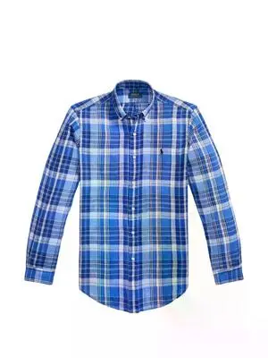 Polo Ralph Lauren Plaid Linen Shirt - Blue