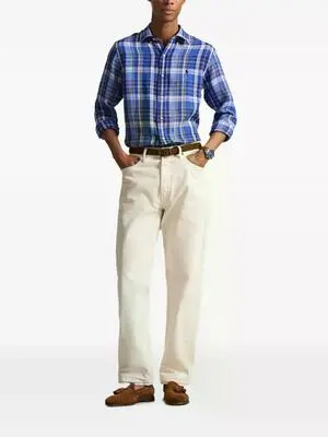 Polo Ralph Lauren Plaid Linen Shirt - Blue
