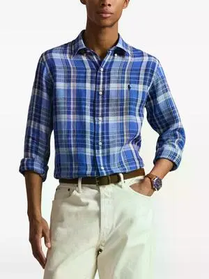 Polo Ralph Lauren Plaid Linen Shirt - Blue