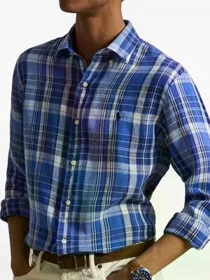 Polo Ralph Lauren Plaid Linen Shirt - Blue