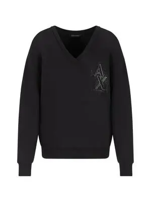 Armani Exchange Embellished Sweatshirts Hoodies For Women