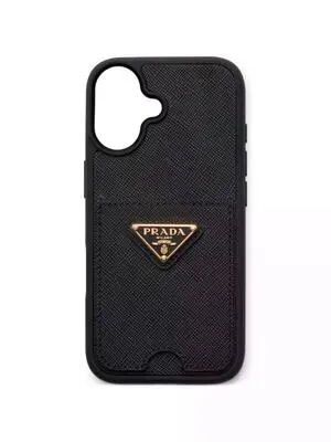 Prada Saffiano Leather Case For Iphone 17 - Black