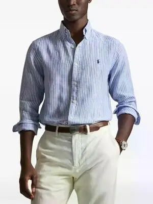 Polo Ralph Lauren Pony Striped Linen Shirt - Blue