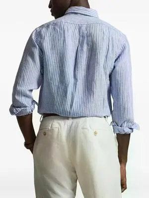 Polo Ralph Lauren Pony Striped Linen Shirt - Blue