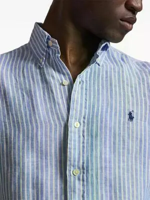 Polo Ralph Lauren Pony Striped Linen Shirt - Blue