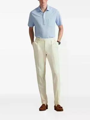 Polo Ralph Lauren Piqué Chest-pocket Linen Polo Shirt - Blue