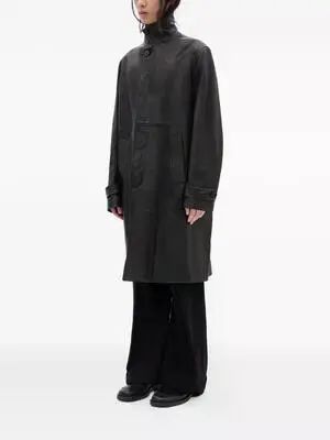 ANN DEMEULEMEESTER Leather Single-breasted Coat