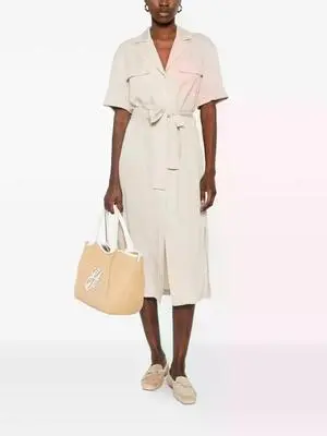 Gant Button-fastening Belted Midi Shirt Dress - Neutrals