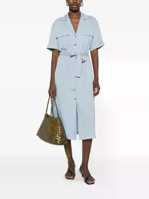 Gant Button-fastening Belted Midi Shirt Dress
