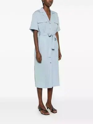 Gant Button-fastening Belted Midi Shirt Dress