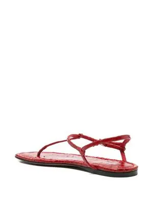 Paris Texas Snake-embossed Leather Sandals