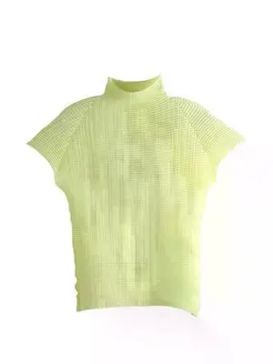 Issey Miyake High Neck Blouses