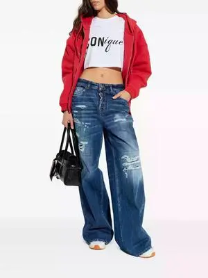 Dsquared2 Distressed Wide-leg Jeans