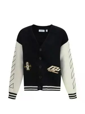 Off-White Varsity Embroidered Cardigan - Black