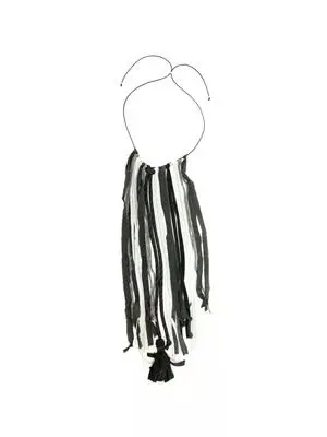 OPEN YY Fringed Necklace - Black