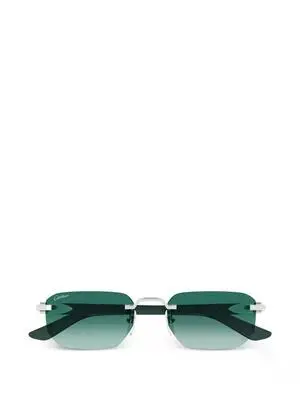 CARTIER Geometric Rimless Sunglasses - Silver