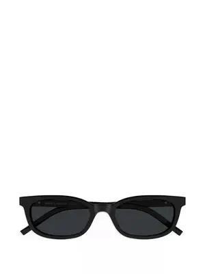 Saint Laurent Logo-plaque Sunglasses - Black
