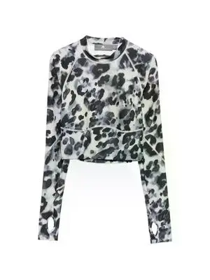 Adidas By Stella McCartney Animal-pattern Compression Top