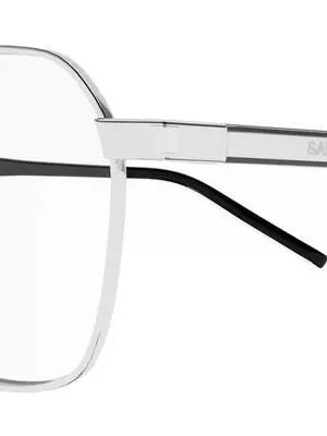 Saint Laurent Geometric-frame Glasses - Silver