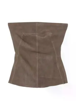 Rick Owens Leather Strapless Top
