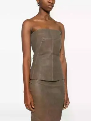 Rick Owens Leather Strapless Top