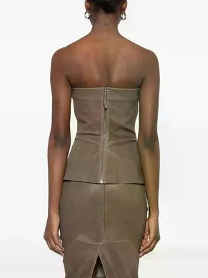 Rick Owens Leather Strapless Top
