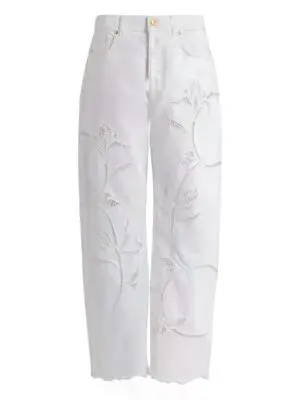 Alberta Ferretti Floral Appliqué Trousers