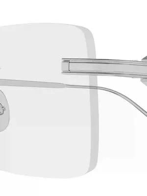Cartier Rectangle Rimless Glasses - Silver