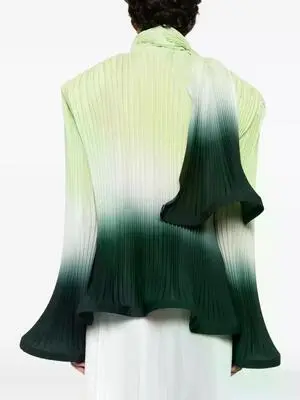 ROWEN ROSE Pleated Degradé Scarf Blouse