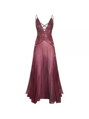 NISSA Sleeveless Criss-cross Dress - Red