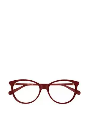 Gucci Round Frame Eyeglasses - Red