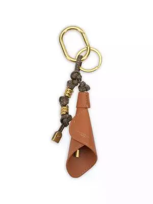 GIANNI CHIARINI Knot Detail Charm Keychain - Brown
