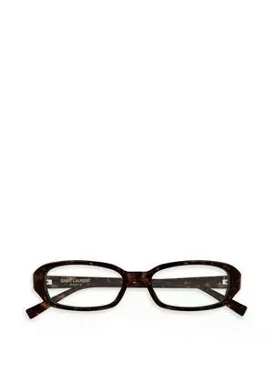 Saint Laurent Rectangle-frame Tortoiseshell Glasses - Brown