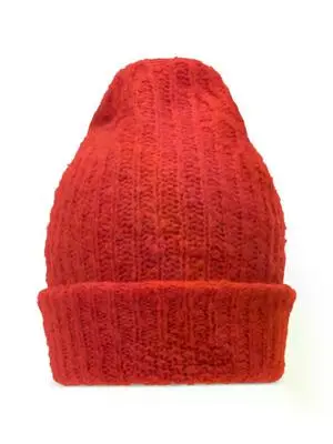 Guest In Residence Ribbed Turn-up Beanie - Red