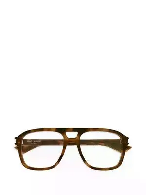 Saint Laurent Pilot-frame Eyeglasses - Brown