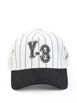 Y3 Pinstriped Cap - White