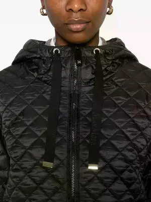 Max Mara Quilted Hooded Jacket - Black