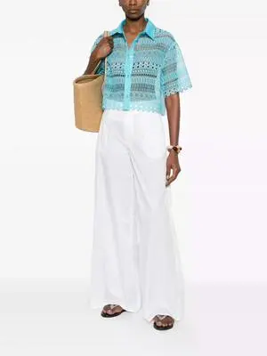 ERMANNO FIRENZE Lace Cropped Shirt