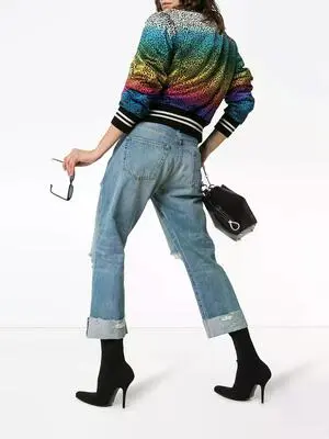 Amiri Leopard Rainbow Bomber Jacket