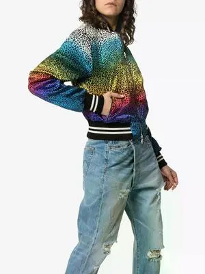 Amiri Leopard Rainbow Bomber Jacket