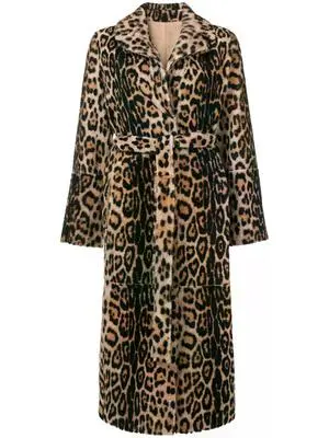 YVES SALOMON Leopard Print Fur Coat